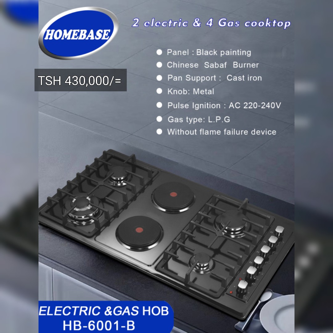 HOMEBASE 2 electric & 4 Gos cooktop HB-6001-B – Iki Group Ltd